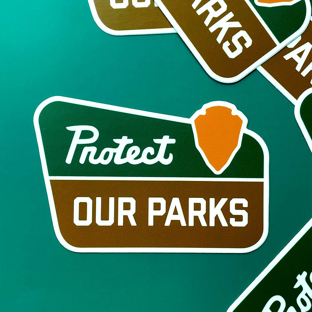 "Protect Our Parks" Stickers | Stickers from Flags for Good