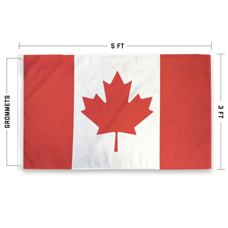 🇨🇦 Canadian Flag | 3'x5' Polyester Canada Flag | $1 Donated