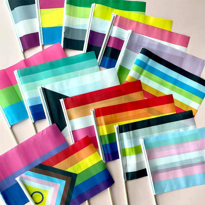 Handheld Pride Flags | LGBTQ+ Pride Flag Party Mix Bundle | Flags For Good