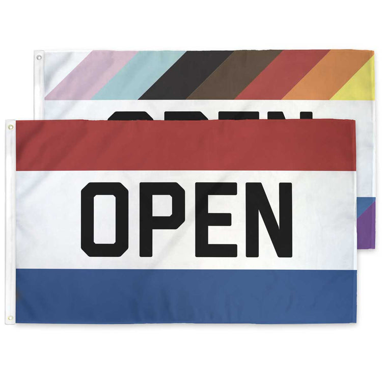 "OPEN" Flag | Red White Blue or Rainbow | Durable Outdoor Flag – Flags ...