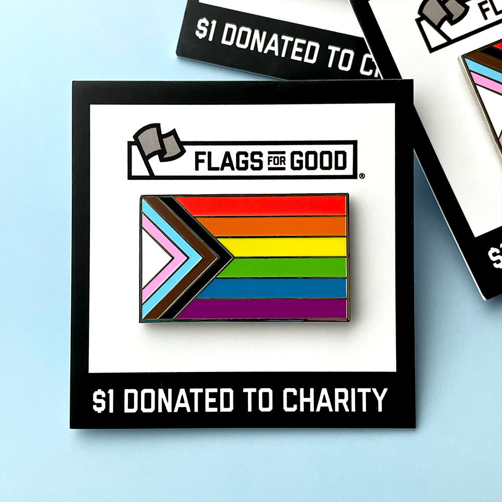 Progress Pride Flag Pin | LGBTQ+ Enamel Pins | Flags For Good