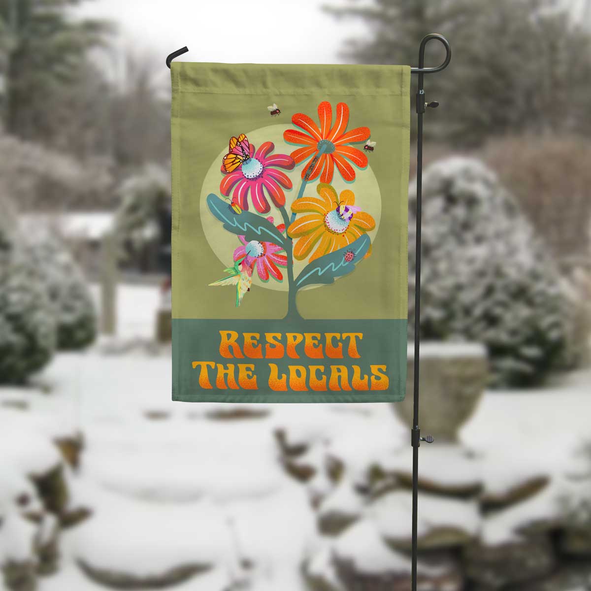 "Respect The Locals" Native Plants & Pollinators Garden Flag – Flags ...