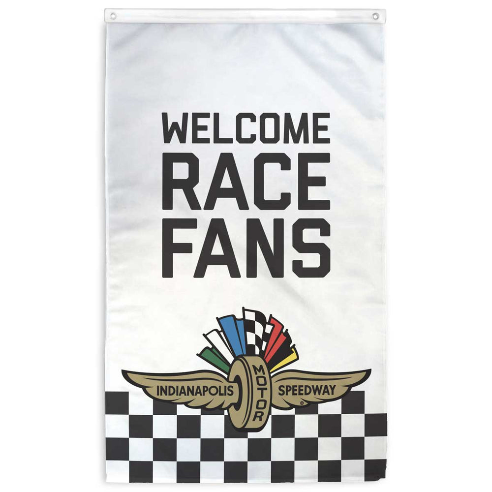Welcome Race Fans Indianapolis Motor Speedway® Vertical Flag | 3ft x ...
