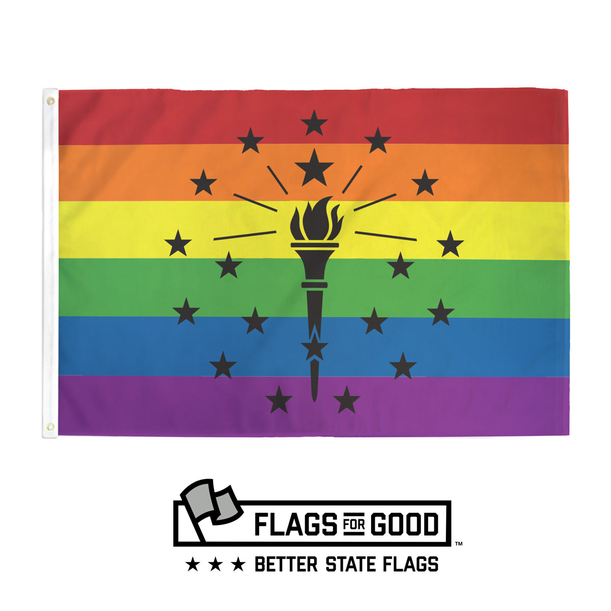 Indiana Rainbow Pride Flag | LGBTQ+ State Flags | Flags For Good