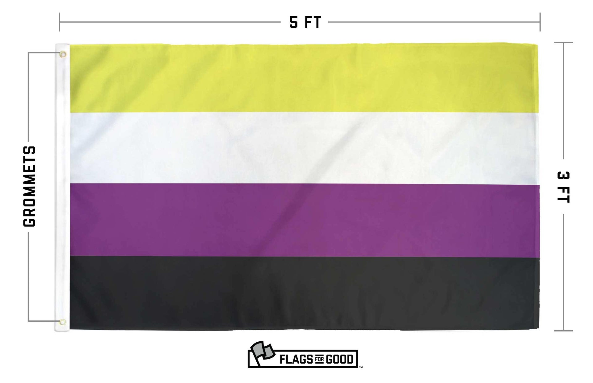 Nonbinary Pride Flag | $1 Donated to LGBTQ+ Organizations – Flags For Good