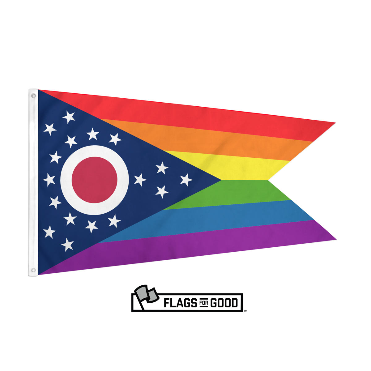 Ohio Pride Flag | LGBTQ+ Rainbow State Flags | Flags For Good