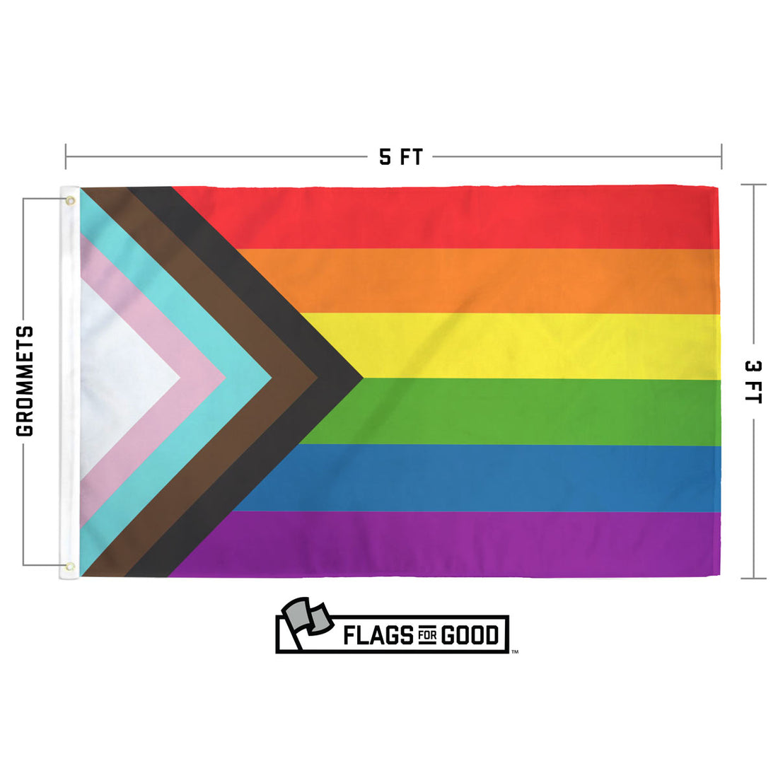LGBTQ+ Progress Pride Flag | "Progress Flag" | $1 Donated – Flags For Good