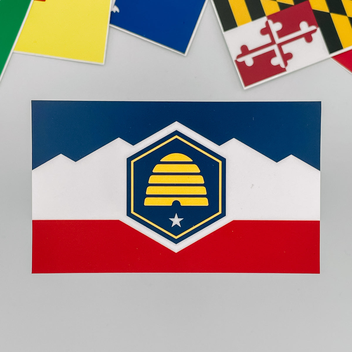 New Utah State Flag Sticker | Beehive Flag