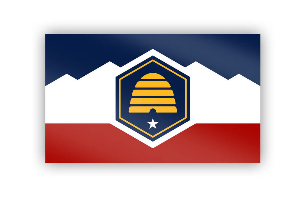 New Utah State Flag Sticker | Beehive Flag – Flags For Good