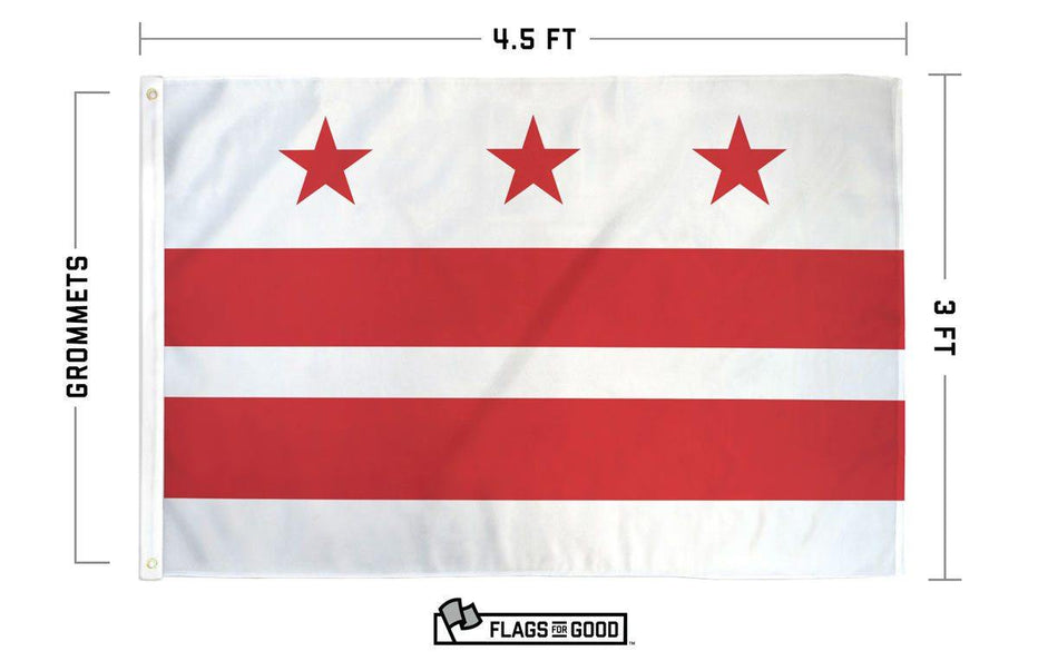 Washington DC Flag | 3' x 4.5' Polyester Flag – Flags For Good